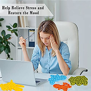 IGINOA 4 Pack Pop Sensory Easter Basket Stuffers Toys Cheap Set Anxiety Autism Stress Toys, Special Prize Gifts for Kids Boys Girls Teens Adults Friends ADHD Family Classroom