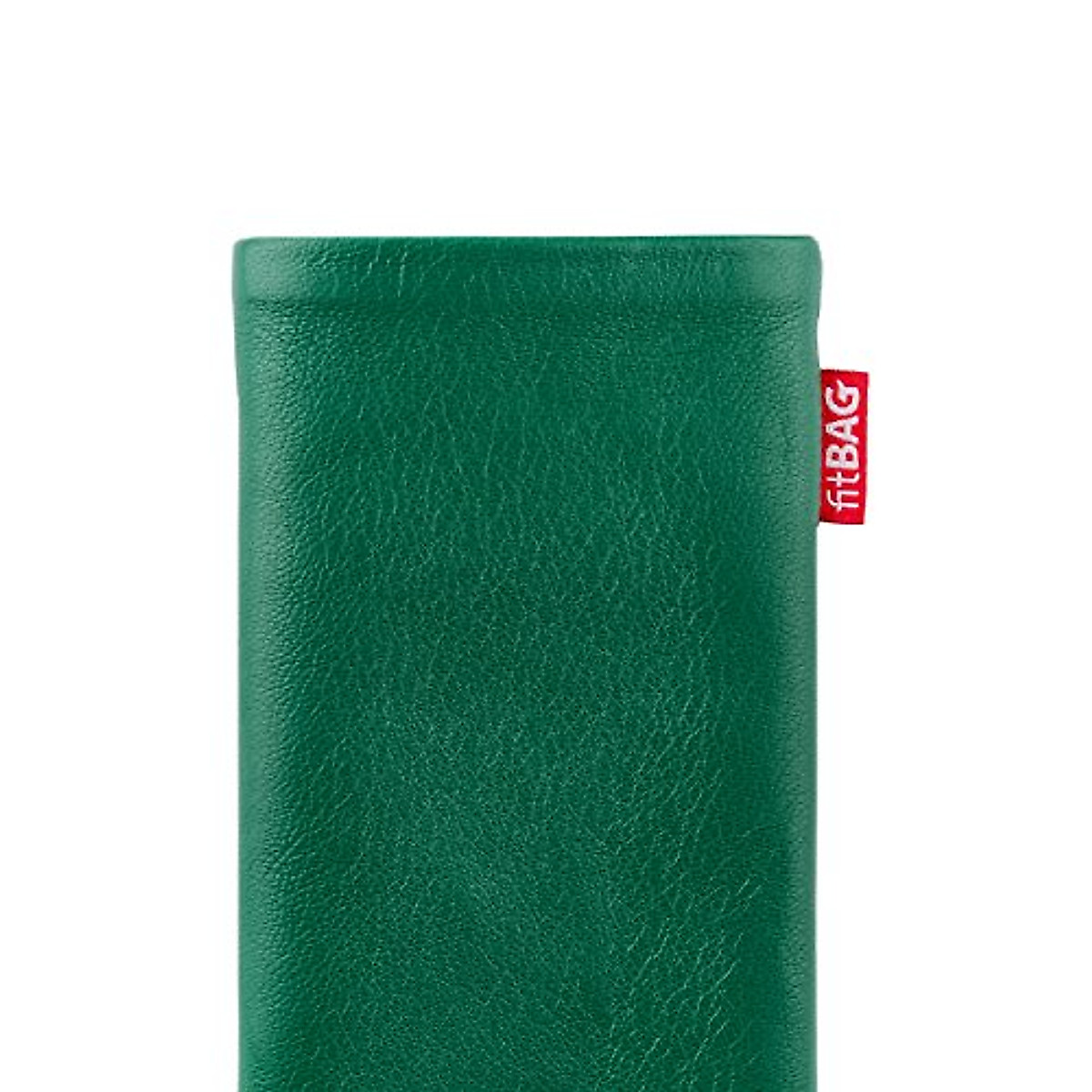 fitBAG Beat Green Custom Tailored Sleeve for Oppo Reno2 | Made in Germany | Fine Nappa Leather Pouch case Cover with Microfibre Lining for Display Cleaning