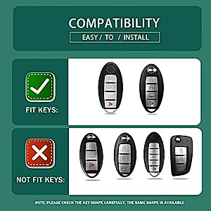 LOCATVE Compatible with Nissan Key Fob Cover, Car Key Cover for Nissan Altima Maxima Armada Rogue Murano Sentra Pathfinder Key Fob Cover 2022 White
