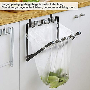 Household Waste Garbage Bag Hanging Rack Rubbish Bag Holder Kitchen Cabinet Bag Rack Holder Accessory Waste Bag Rack Kitchen Supplies(Black)