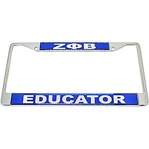 Zeta Phi Beta Educator Domed License Plate Frame [Silver - Car/Truck]