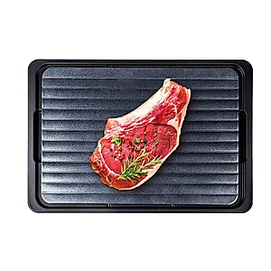 Generic Fast Defrosting Tray Frozen Meat, Heat Conduction Tray, Thawing Board Frozen Food, Thaw master tray non electrical, large drip tray, Oil Brush, Food Tong, Cleaning Sponge and Ice Cream Spoon