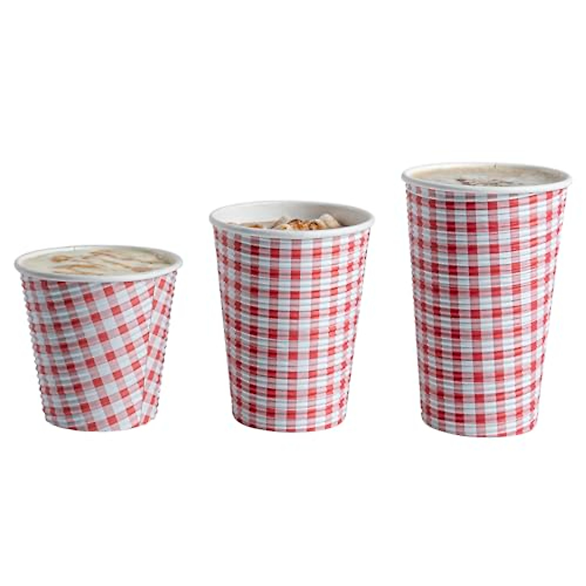 Restaurantware 12 Ounce Disposable Coffee Cups 500 Spiral Wall Hot Cups For Coffee - Lids Sold Separately Rolled Rim Paper Insulated Coffee Cups Picnic Print For Coffee Tea And More