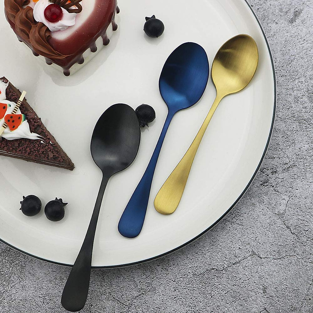 JASHII Matte Gold Silverware Set, 24-Piece Stainless Steel Flatware Set, Kitchen Utensil Set Service for 6, Tableware Cutlery Set for Home and Restaurant, Dishwasher Safe (Gold full)