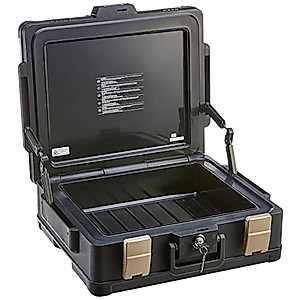 Honeywell Safes & Door Locks - Portable Safe Box Chest for Home - Fireproof Safe & Waterproof Protection Document Box with Key Lock for Personal Items, Money Safe, Jewelry - 0.39 CU, Black - 1104