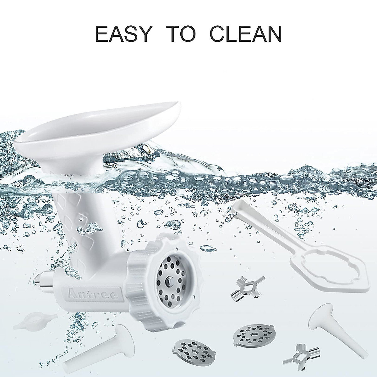 Food Meat Grinder Attachments for KitchenAid Stand Mixers, Excellent Food Grade Meat Grinder Accessories Meat Mixer Attachment Including 2 Sausage Stuffer Tubes Rust-proof and Durable