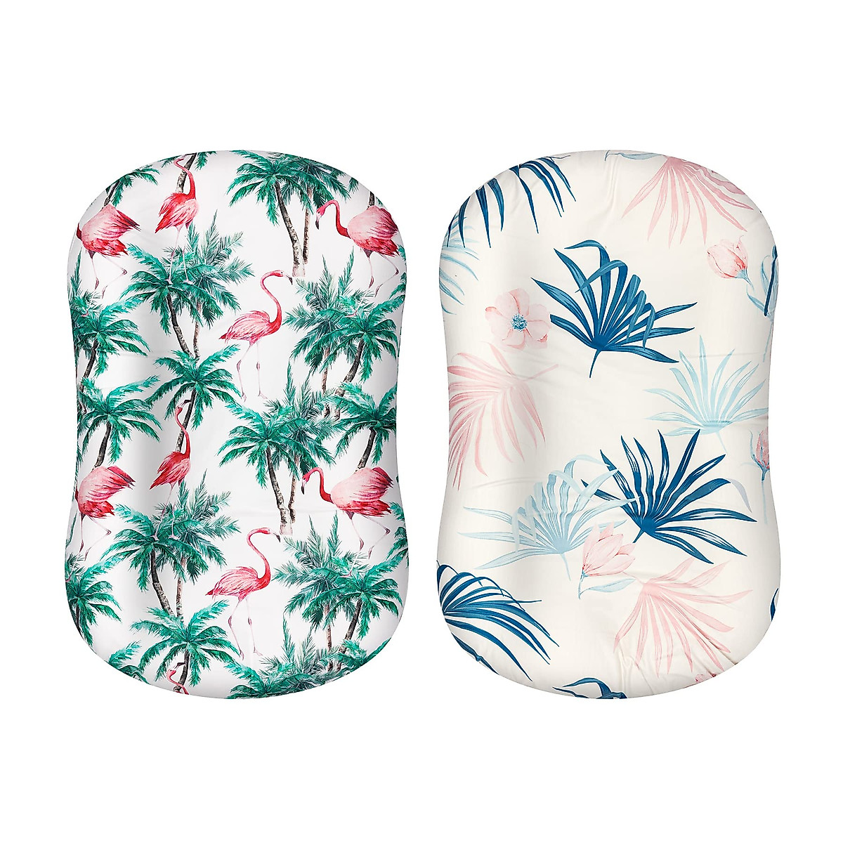 Ultra Soft Baby Lounger Covers (Pack of 2) | Mexxi 100% Hypoallergenic Stretchy Baby Nest Covers for Newborn (Covers Only) (Tea Roses & Wild Roses)