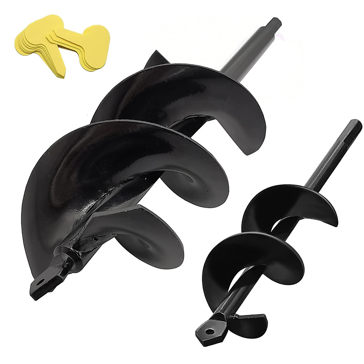 SYITCUN Garden Hole Digger for Planting Bulbs Seedlings,Bulb Auger,Heavy Duty Spiral Drill Bit,Solid Core Shaft Auger,Garden Bulb Planter Tools