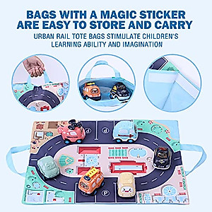 EARCASE Baby Toy Cars for 1 2 3 Year Old Boy with Play Mat Storage Bag, Push and Go Car Toddler Toy Friction Powered Cars, Best Gift Toy for 1 2 3 4 5 Year Old Boys Girls