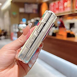 AiKeDuo for Samsung Galaxy Z Flip 3 5G Case Protection Hard Bumper Folding Cover Soft Blu-ray Cute Cartoon Flower Smiley Phone Case Girl Ladies Z Flip 3 Case