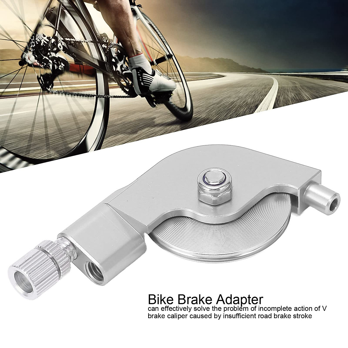 V Brake Handlebar Aluminium Alloy bikes Brake , V Brake Stroke Converter , bikes Disc Brake Conversion Aluminum Alloy CNC hining V Brake Caliper Regulator for Road Cycling bikes Accessories(Sliver)