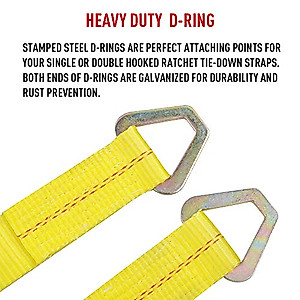 Otherya 2inch X 36inch Long Axle Tie Down Straps with D-Ring and Protective Sleeve -10,000 Pound Capacity - Auto Car Hauler Tie Downs Tow Wrecker for Demco Kar Kaddy Dollys (Pack of 4)