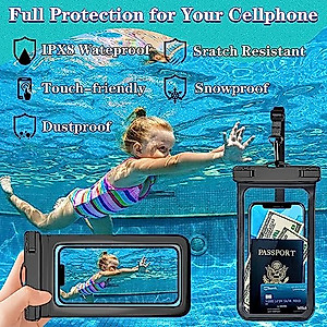 6 Pack Universal Waterproof Phone Pouch, Large Phone Waterproof Case Dry Bag IPX8 Outdoor Sports for Apple iPhone,Samsung,and up to 7.5" (Multicolor 6Pack)