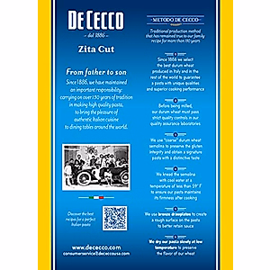 De Cecco Semolina Pasta, Zita Cut No.118, 1 Pound (Pack of 5)
