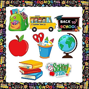 BeYumi 62Pcs Back to School Classroom Decorations Set Colorful First Day of School Cutouts with Bulletin Board Borders Trim for Elementary Preschool Kindergarten Nursery Chalkboard Wall Décor