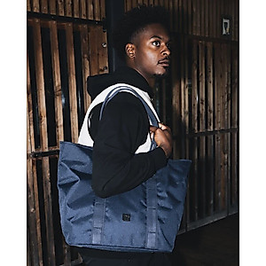 Douchebags Db Journey Essential Tote - Everyday Tote Bag with Zipper and Pockets for Shopping, Work & Gym, Laptop Compartment, Water Resistant, Travel Tote with Hook System, 25L - Blue Hour