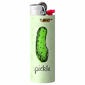 BIC Maxi Pocket Lighter, Special Edition Pickle Collection, Assorted Unique Lighter Designs, 6 Count Pack of Lighters