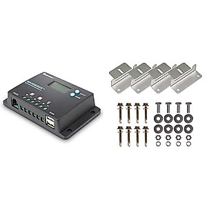 RenogyRenogy 10 Amp 12V/24V PWM Negative Ground Solar Charge Controller & Solar Panel Mounting Z Brackets Lightweight Aluminum Corrosion-Free Construction Set of 4 UnitsRenogy