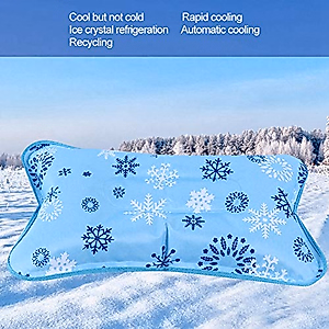 Salmue Cooling Pillow, Cool Neck Pillow, Multi Functional Children Adult Waterproof Ice Cooling Cushion Water Pillow Reversible Cool Gel Pillow for Student Office Car Home Travel