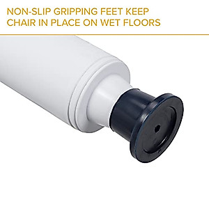 Drive Medical RTL12505 Handicap Bathroom Bench with Back and Arms, White