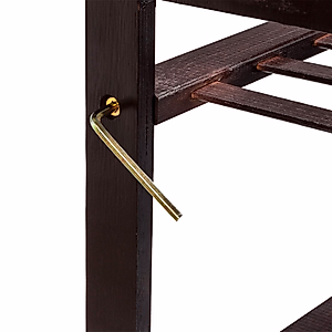 Bamboo 4 Tier Shoe Rack - Shoe Storage Shelf, Industrial Shoe Tower, Narrow Shoe Organizer Entryway Freestanding Shoe Cabinet Organizer Storage Rack - Storage Shelf for Narrow Closet, Hallway, Black