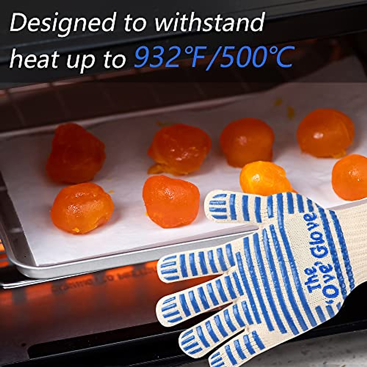 VIGIND BBQ Gloves - 932℉ Extreme Heat Resistant Grill Gloves,Silicone Non-Slip Cooking Gloves,Hot Surface Handler Grill Gloves for Baking,Cooking and Welding Camping,Fit for Women