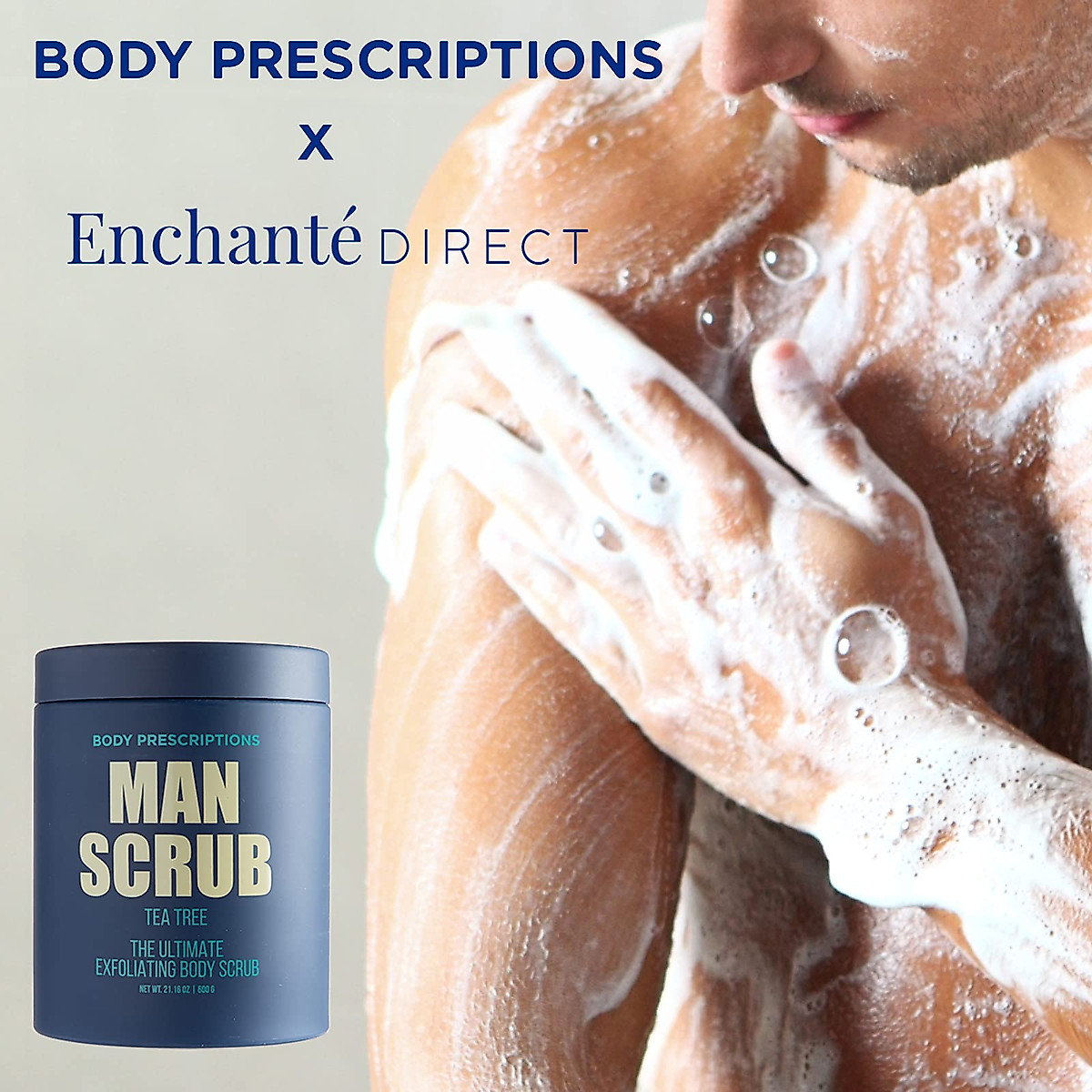 Body Prescriptions Body Scrub for Men- Ultimate Exfoliating Scrub Infused with Tea Tree, in Jar with Twist Top