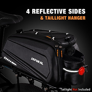 JXFUKAL Bike Bags for Bicycle Rear rack - 9.5L/17L/40L Hard Shell Waterproof Bike Ebike Trunk Pannier Saddle Seat Bag Carrier with Reflector, Rain Cover & Shoulder Strap for Commuter Travel Outdoor