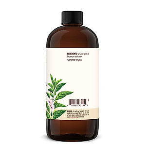 Banyan Botanicals Sesame Oil – Organic & Unrefined Sesame Oil for Skin, Body, Hair & More – Multiple Sizes – 16 oz – Non GMO Sustainably Sourced Vegan