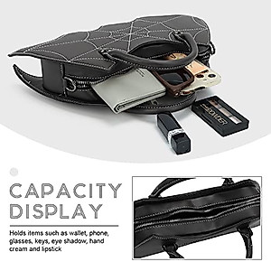 LUI SUI Womens Black Bat Wing Tote Purse Shoulder Bags Holloween Bat Spider Web Crossbody Bags For Girls