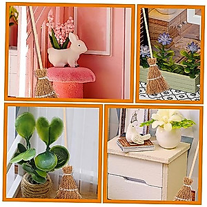 ORFOFE 15pcs Wood Miniature Cleaning Tool Small House Ornament Mini House Brooms Small House Decor Broom