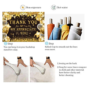 Thanks for All You Do Backdrop We Appreciate You Banner Decorations 7x5FT Thank You Photography Background for Teacher Doctor Congrats Grad Nurses Day Retirement Party Decorations Photo Props