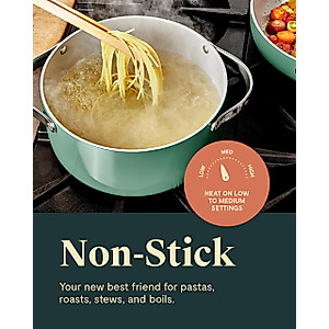 Caraway Dutch Oven Pot with Lid (6.5 qt, 10.5") - Non-Stick Ceramic Coating - Free From Forever Chemicals - Oven Safe & Stovetop Agnostic - Cream