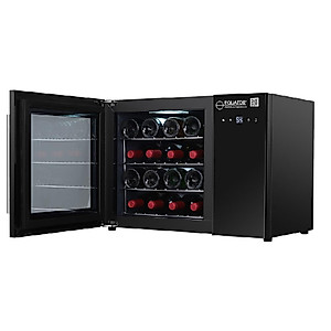 Equator 16 Bottle Wine Refrigerator, Single-Zone, Freestanding/Built-in, Anti-UV Glass Door, Temp Range 41°F-71.6°F, Touchpad Controls, Auto Defrost, 110V
