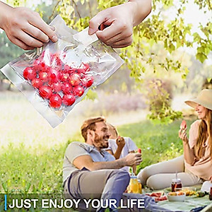 CANLENPK 4x8 Inch/10x20cm Vacuum Seal Bags,Small Precut Food Storage Sealer Bag,Seal Meal Snack Fruit Nut Tea Cookie Bean ,Boil Steam Heat Freezer Sous Vide Grocery Sealable Bag,Commercial Grade Heavy Duty(100PCS)