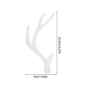 LUOZZY 4 Pair Plastic Deer Antlers Simulation Animals Horn White Reindeer Ear for DIY Crafts Headband Christmas Accessories, 14CM