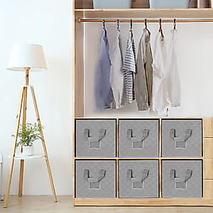 LSNDEE Large Storage Box Organizer, Cloth Storage Bins With Handles, Foldable Fabric Storage Cubes, Closet Organizers For Home And Office, 11.8 "X 11.8 " X 11.8 ", 3 Pack