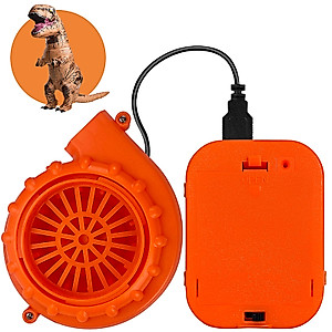 QLINLEAF Mini Blower Fan for Dinosaur Costume or Other Inflatable Game Clothing Suits, Orange