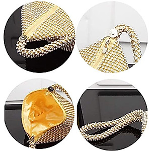 Women's Evening Clutch Bag Girls Sparkling Handbag Bag Bling Bling Rhinestones Wedding Prom Party Club Purses (Gold)…