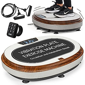 LifePro RelaxaVibe Vibration Plate Exercise Machine - Vibration Platform for Circulation & Metabolism Boost - Elegant Living-Room Vibration Machine - Whole Body Vibration Plate with Heated Ottoman