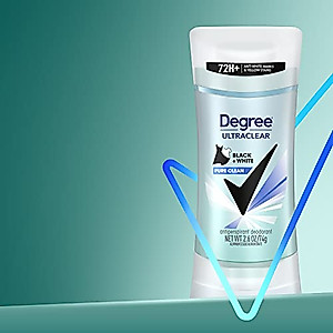 Degree Antiperspirant for Women Protects from Deodorant Stains Pure Clean Deodorant for Women 2.6 oz, Pack of 4
