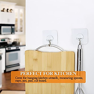 FOTYRIG Adhesive Hooks Sticky Hooks for Hanging Heavy Duty Wall Hangers Without Nails 15lb(Max) 180 Degree Rotating Seamless Stick on Wall Hooks Bathroom Kitchen Office Outdoors-10 Packs