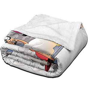 Fluffy Blanket Bob-S-Burgers Bed Blankets Super Soft Reversible Sherpa Fleece Blanket Throws 80"X60"