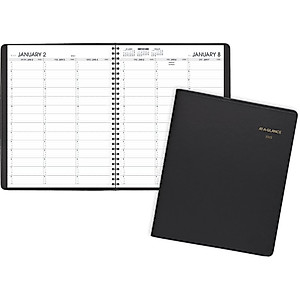 AT-A-GLANCE 2023 Weekly Planner, Quarter-Hourly Appointment Book, 8-1/4" x 11", Large, Black (7095005)