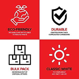 40 Gallon Disposable Cardboard Trash Cans for Events (10 Count), Disposable Trash Cans for Parties and Weddings, 40 Gallon Trash Can for Garbage and Recycling, Pop Up Style with 20 Liners Included