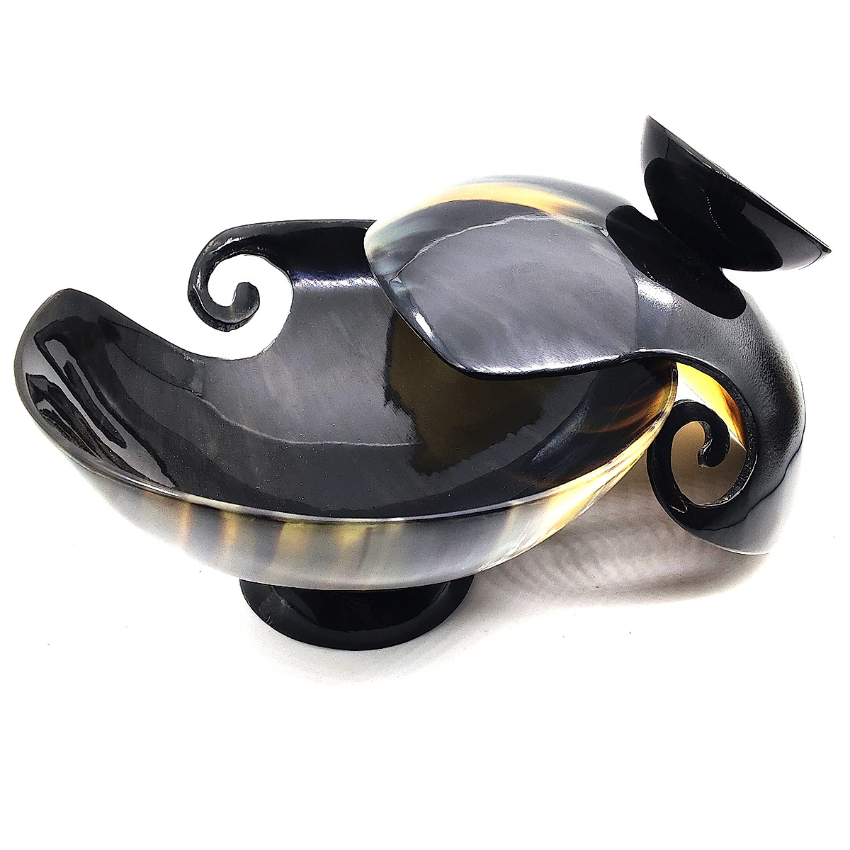 Handmade Yarn Horn Bowl & Yarn Sewing Supplies Large Wool Holder Horn Bowl Made Out of Genuine Horn | Ideal Knitting Crochet Accessories for Knitter| Decorative Bowl