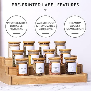 Laramaid 2.5oz 20Packs Glass Jars Set, Cylinder Spice Jars with Bamboo Lids and Customized Labels, Food Storage Container Canisters for Home Kitchen, Spice, Herbs, Seasoning, Seed, Tea, Sugar, Salt