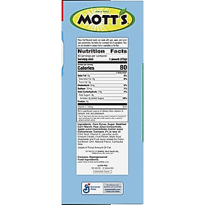 Mott's Fruit Flavored Snacks, Assorted Fruit, Pouches, 0.8 oz, 40 ct
