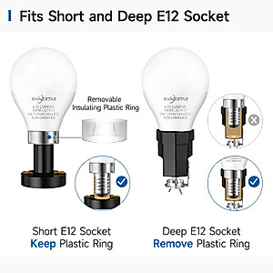 SHINESTAR 8-Pack Ceiling Fan Light Bulbs, Small Base, 120V 40W Equivalent, 5000K Daylight, E12 LED Candelabra Bulb, Non-Dimmable