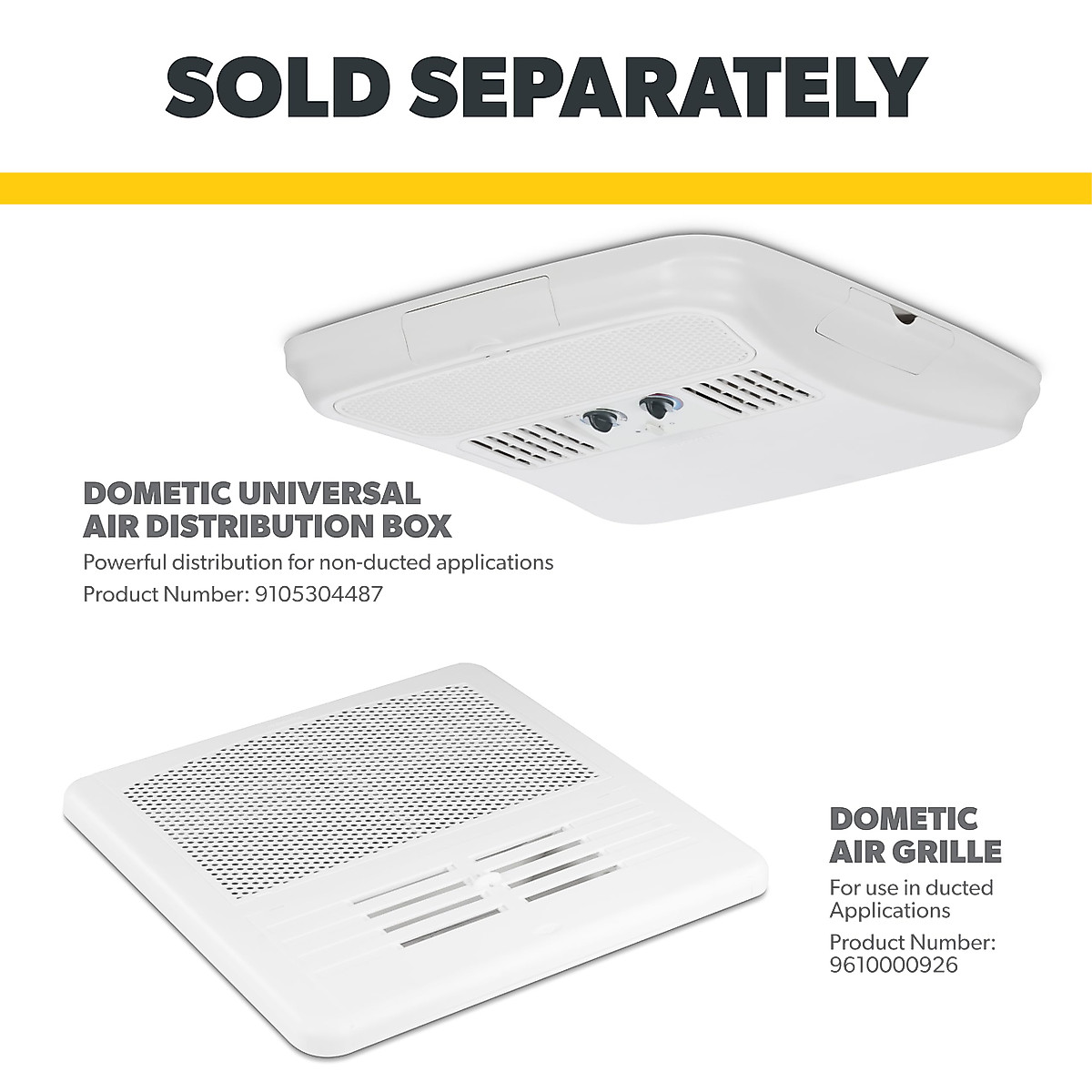 Dometic Brisk II | 13.5K BTU Air Conditioner | White | Standard Height | 9105304463 | Ducted or Non- Ducted | Quiet AC | Easy Install | Ideal For Campers, Vans, RV or Trailers | Lightweight